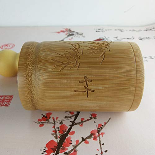 TOYANDONA Bamboo Pen Pencil Holder Chinese Style Pencil Cup Pot Pen Storage Container Makeup Brush Holder Desk Organizer Gift for Office Home