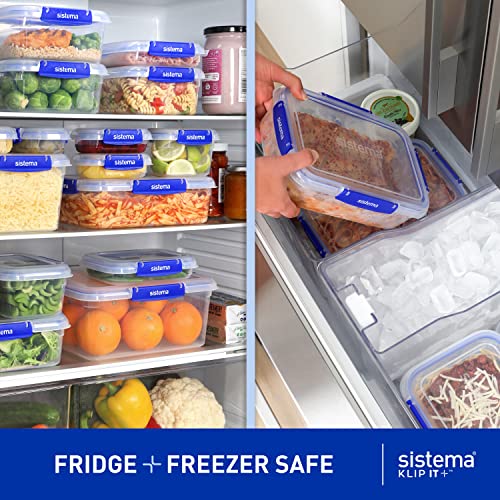 Sistema KLIP IT PLUS Food Storage Container | 5.5 L Square | Stackable & Airtight Fridge/Freezer Food Boxes with Lids | Recyclable with TerraCycle® | BPA-Free Plastic