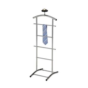 pilaster designs modern black wood carlsen chrome metal clothes organizer rack, suit valet stand