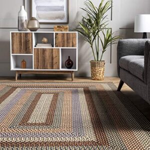 nuLOOM Gwyneth Braided Borders Indoor/Outdoor Area Rug, 4' x 6', Taupe