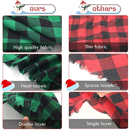 10 Pieces Christmas Dog Bandana Classic Buffalo Plaid Snowflake Pets Scarf Tassels Style Triangle Bibs Pet Holiday Costume Accessories for Small Medium Large Dogs Cats