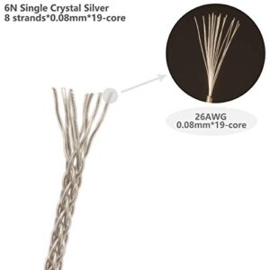 GUCraftsman 6N Single Crystal Silver Upgrade Earphone Cable 2.5mm/3.5mm/4.4mm Earphone Upgrade Cable for IPX UE5Pro UE6Pro UE11Pro UE18+Pro RM Live (4.4mm Plug)