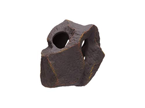 Plecoceramics Ceramic Magma Boulder Stone Decoration - Aquarium Fish Tank Hideway Decor - for Cichlids Plecos Bettas