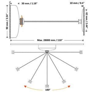 Kilimazart Retractable and Adjustable Washing Line Clothesline 9.2 Feet (Black)