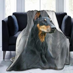 luxury throw blanket all season throw blanket fashion german doberman pinscher plush throw blankets for living room, home, sofa, office, camping 50 x 60 inch