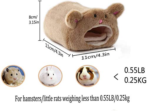 POPETPOP Winter Warm Dwarf Hamster Bed - Cute Small Pet House Warm Hanging Cage Cave Bed Small Animal Cage Accessories for Small Guinea Pig Rat Sugar Glider