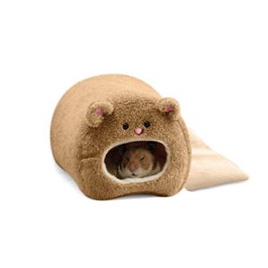 POPETPOP Winter Warm Dwarf Hamster Bed - Cute Small Pet House Warm Hanging Cage Cave Bed Small Animal Cage Accessories for Small Guinea Pig Rat Sugar Glider