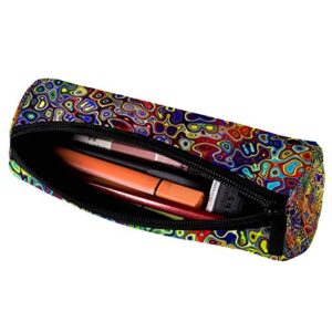 Colored Fractal Mandala Pencil Bag Pen Case Stationary Case Pencil Pouch Desk Organizer Makeup Cosmetic Bag for School Office