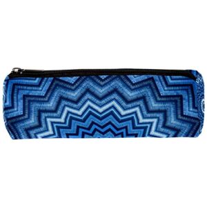 blue kaleidoscope mandala pencil bag pen case stationary case pencil pouch desk organizer makeup cosmetic bag for school office