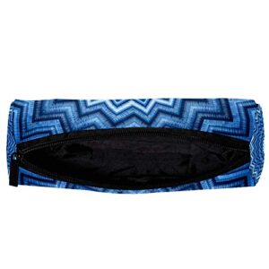 Blue Kaleidoscope Mandala Pencil Bag Pen Case Stationary Case Pencil Pouch Desk Organizer Makeup Cosmetic Bag for School Office