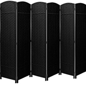 Sorbus Room Divider Privacy Screen, 6 ft. Tall Extra Wide Foldable Panel Partition Wall Divider, Double Hinged Room Dividers and Folding Privacy Screens (Black)