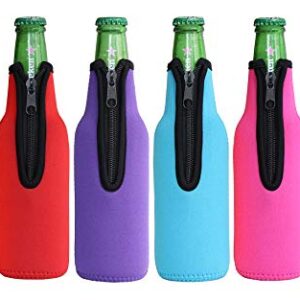 6 Pack Beer Bottle sleeves - FRRIOTN Neoprene Insulated Beer Bottle Holder for 12oz Bottle - Keeps Beer Cold and Hands Warm(Colorful)