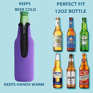 6 Pack Beer Bottle sleeves - FRRIOTN Neoprene Insulated Beer Bottle Holder for 12oz Bottle - Keeps Beer Cold and Hands Warm(Colorful)