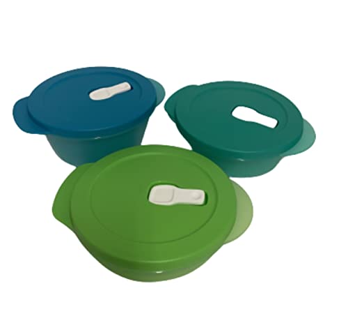 Tupperware CRYSTALWAVE round set, 1.75, 2.5 & 3.5 Cup,