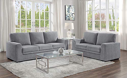 Lexicon Winona Living Room Loveseat, Gray