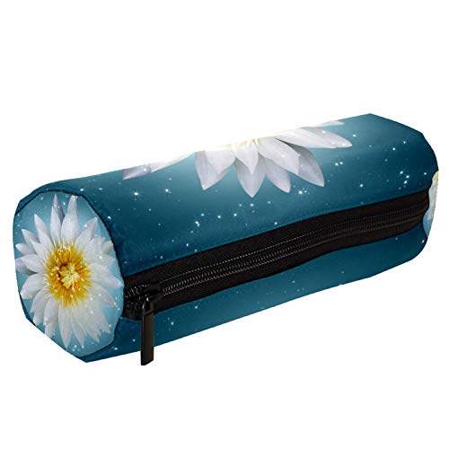 Bright Lotus Pencil Bag Pen Case Stationary Case Pencil Pouch Desk Organizer Makeup Cosmetic Bag for School Office