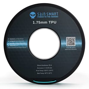 SainSmart Neon Color TPU, 1.75mm Flexible TPU 3D Printer Filament 800g, Dimensional Accuracy +/- 0.05 mm, Neon Cyan