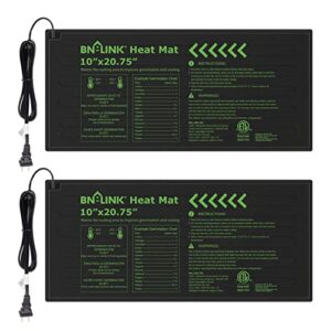 bn-link durable seedling heat mat warm hydroponic heating pad waterproof 10" x 20.75" - 2 pack for seed starting greenhouse and germination