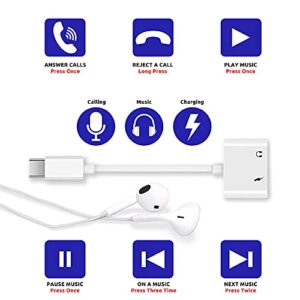 Volt Plus Tech USB C to 3.5mm Headphone Jack Audio Aux & C-Type Fast Charging Adapter Compatible with Your Samsung LG Google Apple iPadsand Many More Devices with C-Port