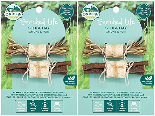 Oxbow Animal Health 4 Pack of Enriched Life Stix and Hay Small Pet Chews