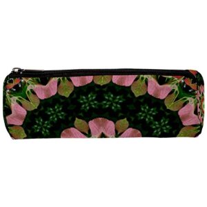 Pink and Green Mandala Flower Pencil Bag Pen Case Stationary Case Pencil Pouch Desk Organizer Makeup Cosmetic Bag for School Office