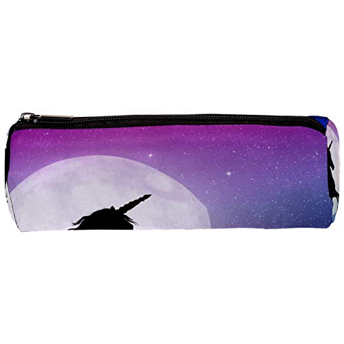 Unicorn in The Moonlight Pencil Bag Pen Case Stationary Case Pencil Pouch Desk Organizer Makeup Cosmetic Bag for School Office