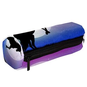 Unicorn in The Moonlight Pencil Bag Pen Case Stationary Case Pencil Pouch Desk Organizer Makeup Cosmetic Bag for School Office