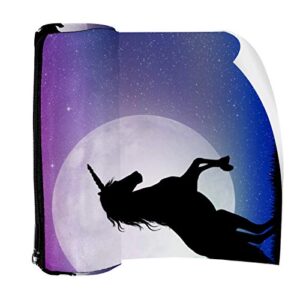 Unicorn in The Moonlight Pencil Bag Pen Case Stationary Case Pencil Pouch Desk Organizer Makeup Cosmetic Bag for School Office