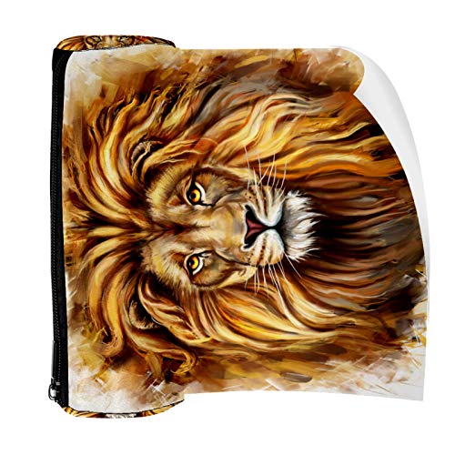 King Lion Aslan Pencil Bag Pen Case Stationary Case Pencil Pouch Desk Organizer Makeup Cosmetic Bag for School Office