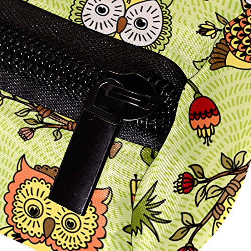 Flowers and Owls Pencil Bag Pen Case Stationary Case Pencil Pouch Desk Organizer Makeup Cosmetic Bag for School Office