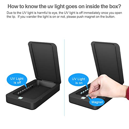 UV Phone Sterilizer, Portable UVC Light Cell Phone Sanitizer, Smartphone Cleaner with Aromatherapy Function, Cell Phone Disinfector (Black)