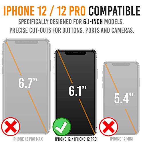 Alpatronix Battery Case for iPhone 12 Pro & iPhone 12 (6.1 inch), Strong Slim Portable Protective Extended Charging Cover Compatible with Wireless Charging, Apple Pay, CarPlay - BX12 - Black