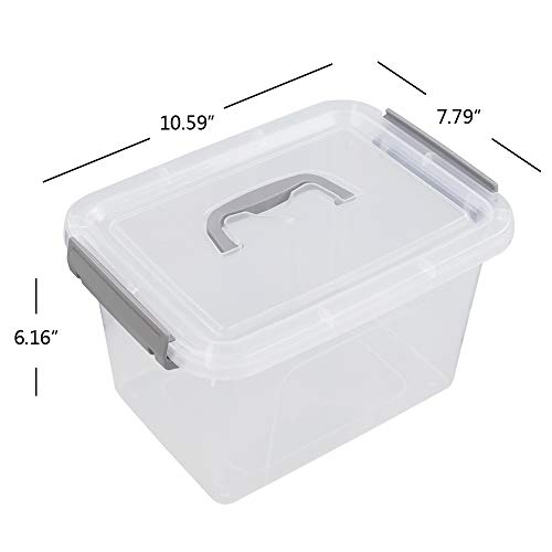 Neadas 6 Quart Plastic Storage Containers with Lids and Handles, 6 Packs