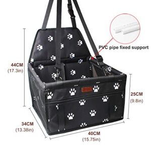 BYGD Pet Dog Booster Seat, with Upgrade Support Rod, Breathable and Foldable Pet Car Basket, Pet Dog Car Portable Seat, Suitable for Small and Medium Pets