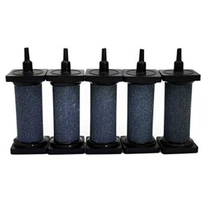 alegi aquarium air stone cylinder bubbler with plastic shield for hydroponic, fish tank (a3080 5pcs)