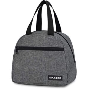 maxtop lunch bag women,insulated thermal lunch box bag for men with front pocket and inner mesh pocket, cooler tote bag gifts for adults women men work nurse picnic beach park