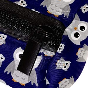 Gray Owls On Blue Pattern Pencil Bag Pen Case Stationary Case Pencil Pouch Desk Organizer Makeup Cosmetic Bag for School Office