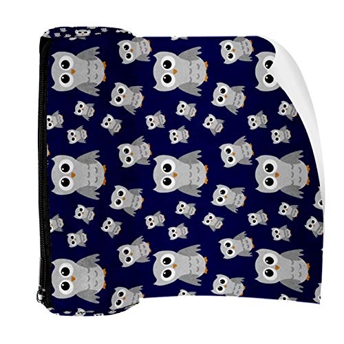 Gray Owls On Blue Pattern Pencil Bag Pen Case Stationary Case Pencil Pouch Desk Organizer Makeup Cosmetic Bag for School Office