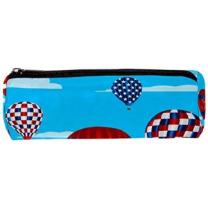 Independence Day Hot Air Balloon 4th of July! Pencil Bag Pen Case Stationary Case Pencil Pouch Desk Organizer Makeup Cosmetic Bag for School Office