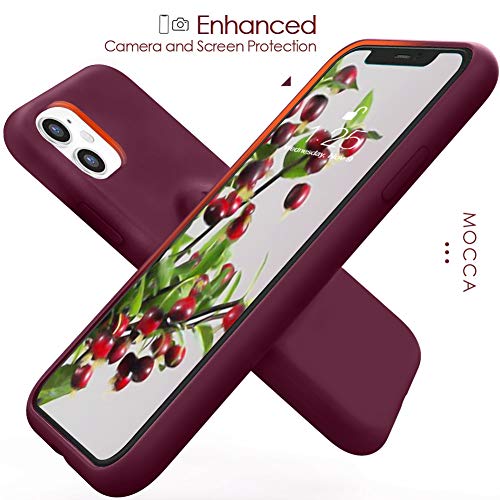 MOCCA for iPhone 11 Case with Ring Kickstand | Super Soft Microfiber Lining | Anti-Scratch Liquid Silicone Shock-Absorbing Case for iPhone 11 - WineRed