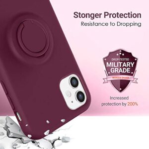 MOCCA for iPhone 11 Case with Ring Kickstand | Super Soft Microfiber Lining | Anti-Scratch Liquid Silicone Shock-Absorbing Case for iPhone 11 - WineRed