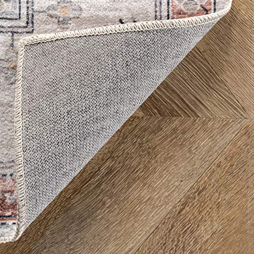 nuLOOM Banks Vintage Machine Washable Area Rug, 5' x 8', Beige