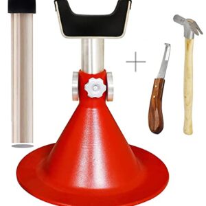 AAProTools Standard Horse Size Hoof Farrier Stand with Two Magnets RED + 1 Free Hoof Knife & Farrier Hammer