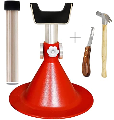 AAProTools Standard Horse Size Hoof Farrier Stand with Two Magnets RED + 1 Free Hoof Knife & Farrier Hammer