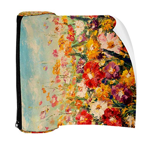 Oil Painting Field Flowers Pencil Bag Pen Case Stationary Case Pencil Pouch Desk Organizer Makeup Cosmetic Bag for School Office