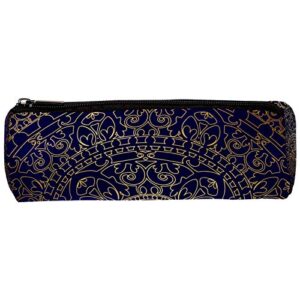 oriental blue gold mandala pencil bag pen case stationary case pencil pouch desk organizer makeup cosmetic bag for school office