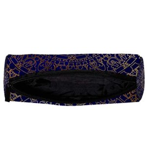 Oriental Blue Gold Mandala Pencil Bag Pen Case Stationary Case Pencil Pouch Desk Organizer Makeup Cosmetic Bag for School Office