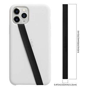 Ultra Slim Phone Loop Finger Holder, Sinjimoru Secure Finger Strap for Phone Case as Cell Phone Grip Holder Compatible with iPhone Case & Samsung Phone. Sinji Loop Black