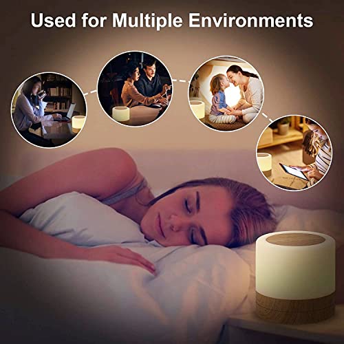 AMEXI Night Light Nightstand Lamp LED Bedside Lamp Touch Control Table Lamp Portable Dimmable Table Bedside Lamps Touch Lamp for Bedrooms/Living Room/Office