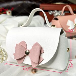 ARTSY Crafts Pack of 6 Mini Handbag Gift Bags, Luxury Gift Box for Wedding Favors Little Princess Birthday Party Favors Baby Shower Bridesmaid Gift Valentines's Day Gift Wrap (White+Pink)